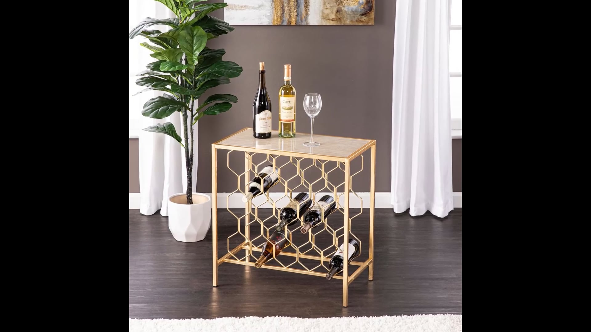 Freya Wine Storage Table - Contemporary - Side Tables And End Tables ...