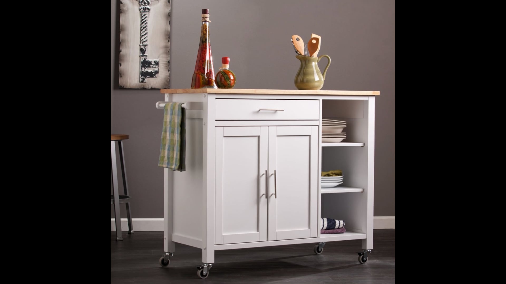 Maxine Kitchen Cart - Transitional - Kitchen Islands And Kitchen Carts ...