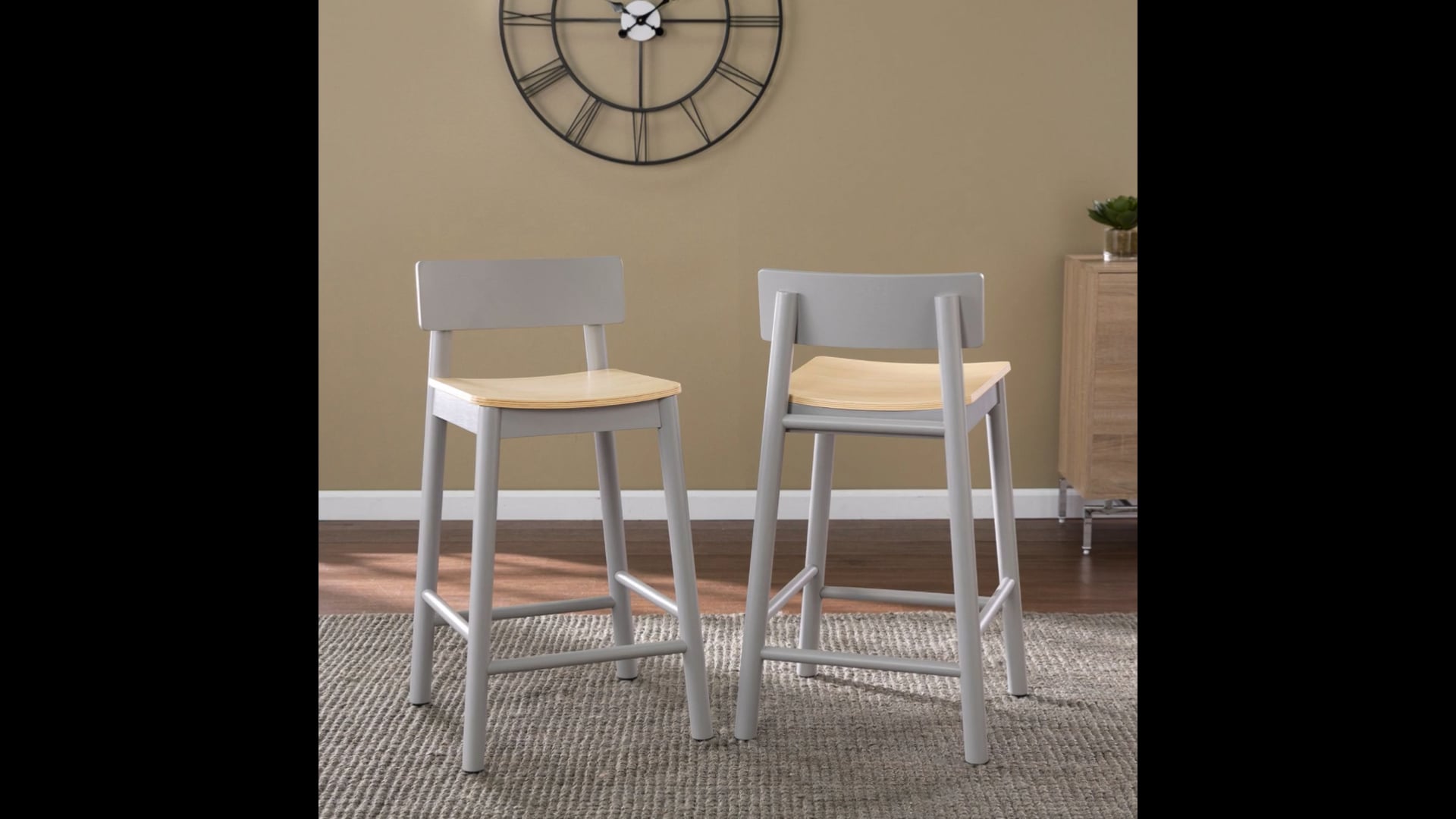 Palksbry Two-Tone Counter Stools, 2-Piece Set - Midcentury - Bar Stools ...