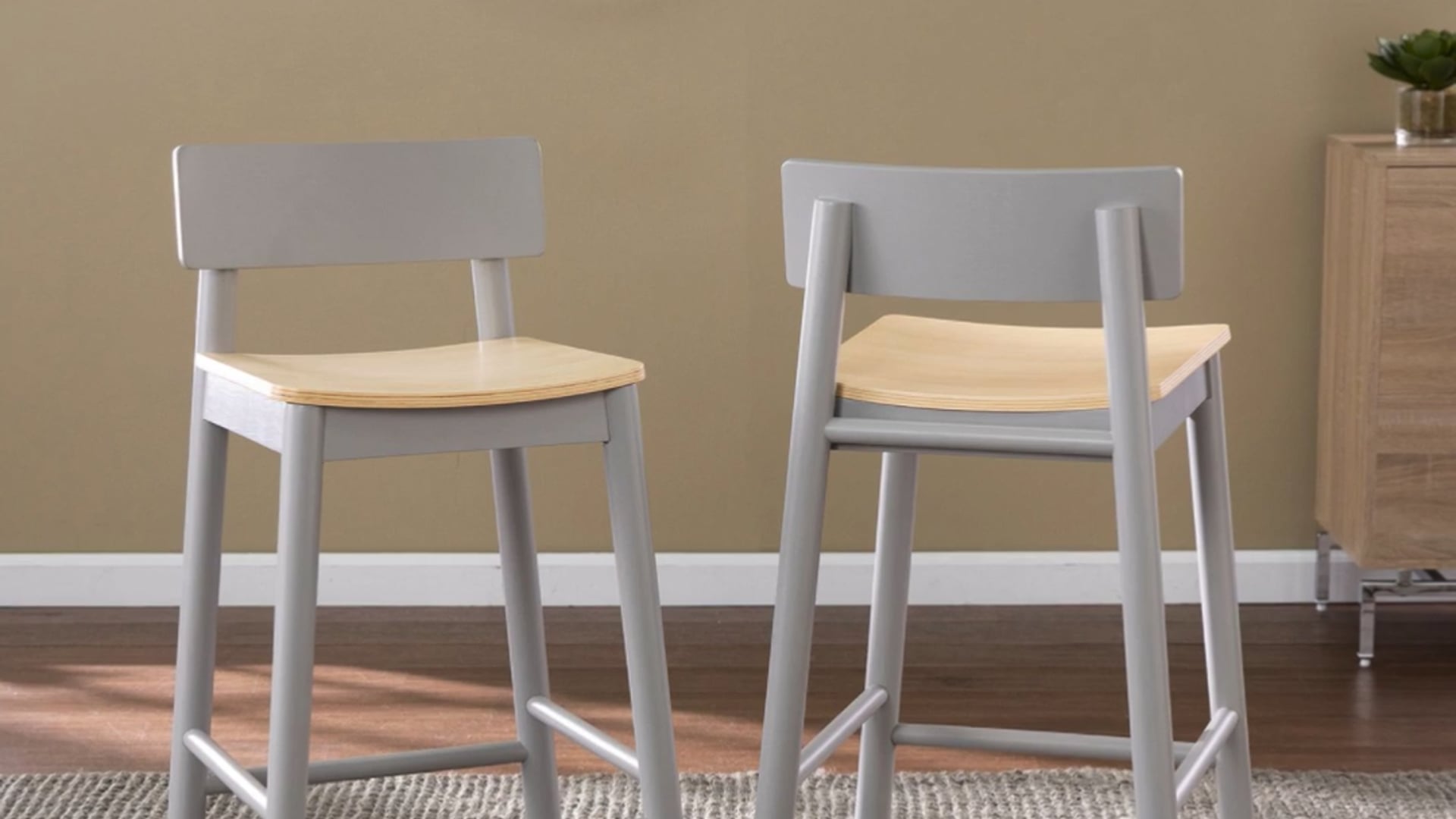 Palksbry Two-Tone Counter Stools, 2-Piece Set - Midcentury - Bar Stools ...