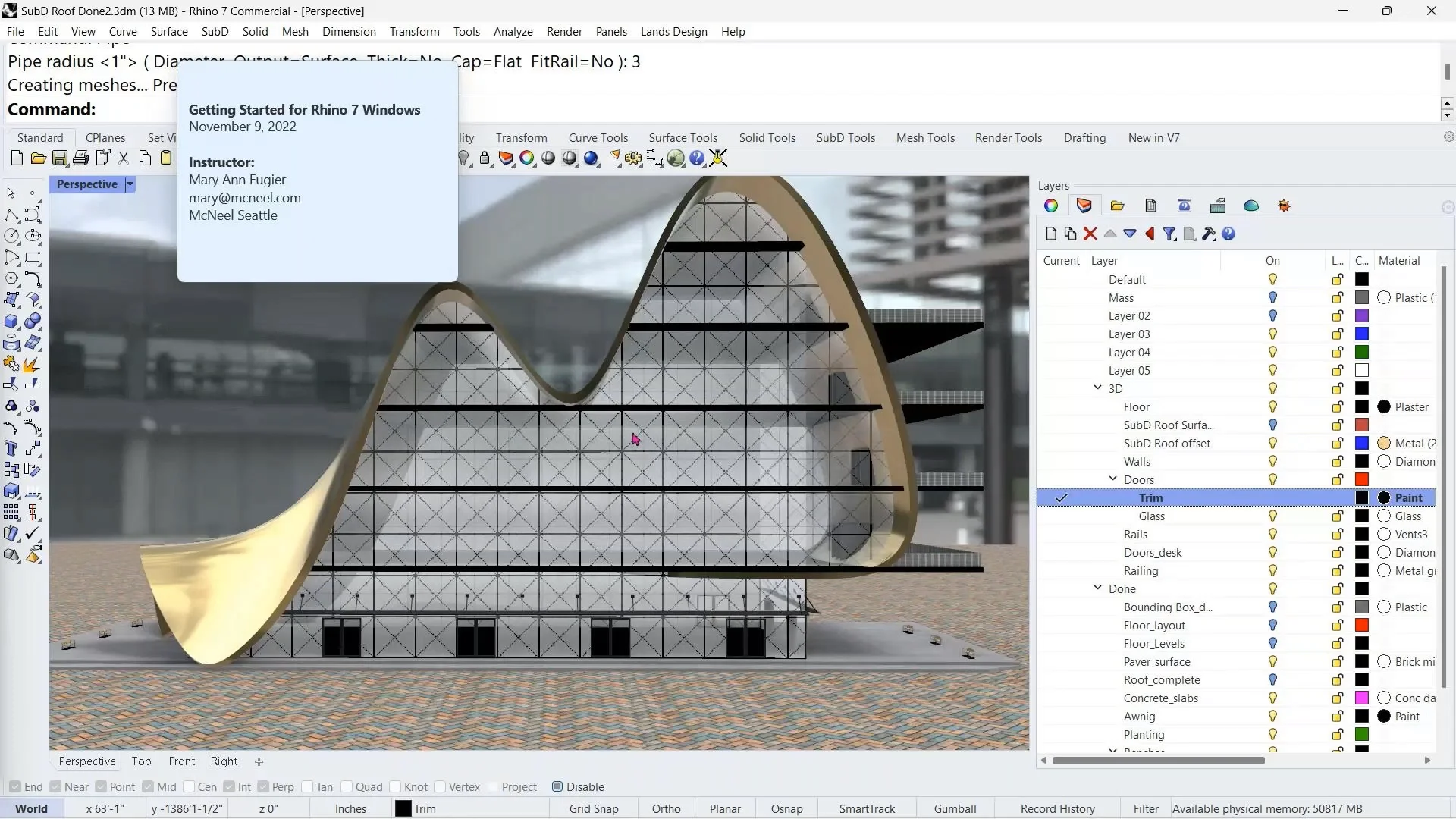 SubD Roof Tutorial for Rhino 7 Windows - Intro -SubD roof_0.mp4 on Vimeo SubD Roof Tutorial for Rhino 7 Windows - Intro -SubD roof_0.mp4 on Vimeo