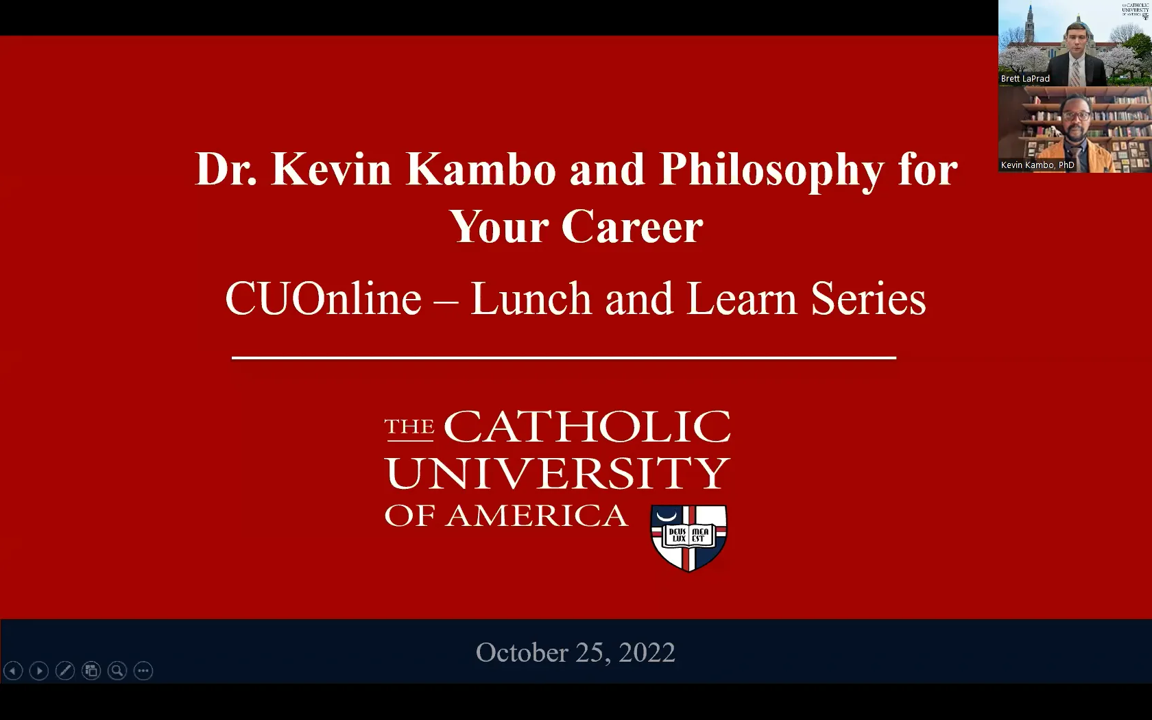 CUOnline Lunch and Learn: Dr. Kevin Kambo and Philosophy for Your Career