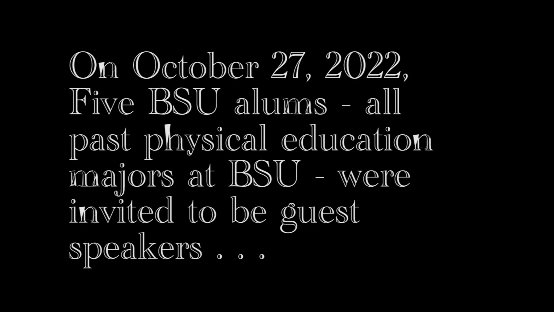 BSU Physical Education Alumni on Vimeo