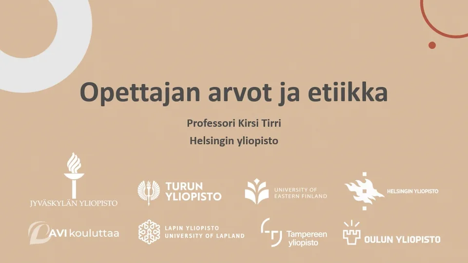 Opettajan arvot ja etiikka - Kirsi Tirri