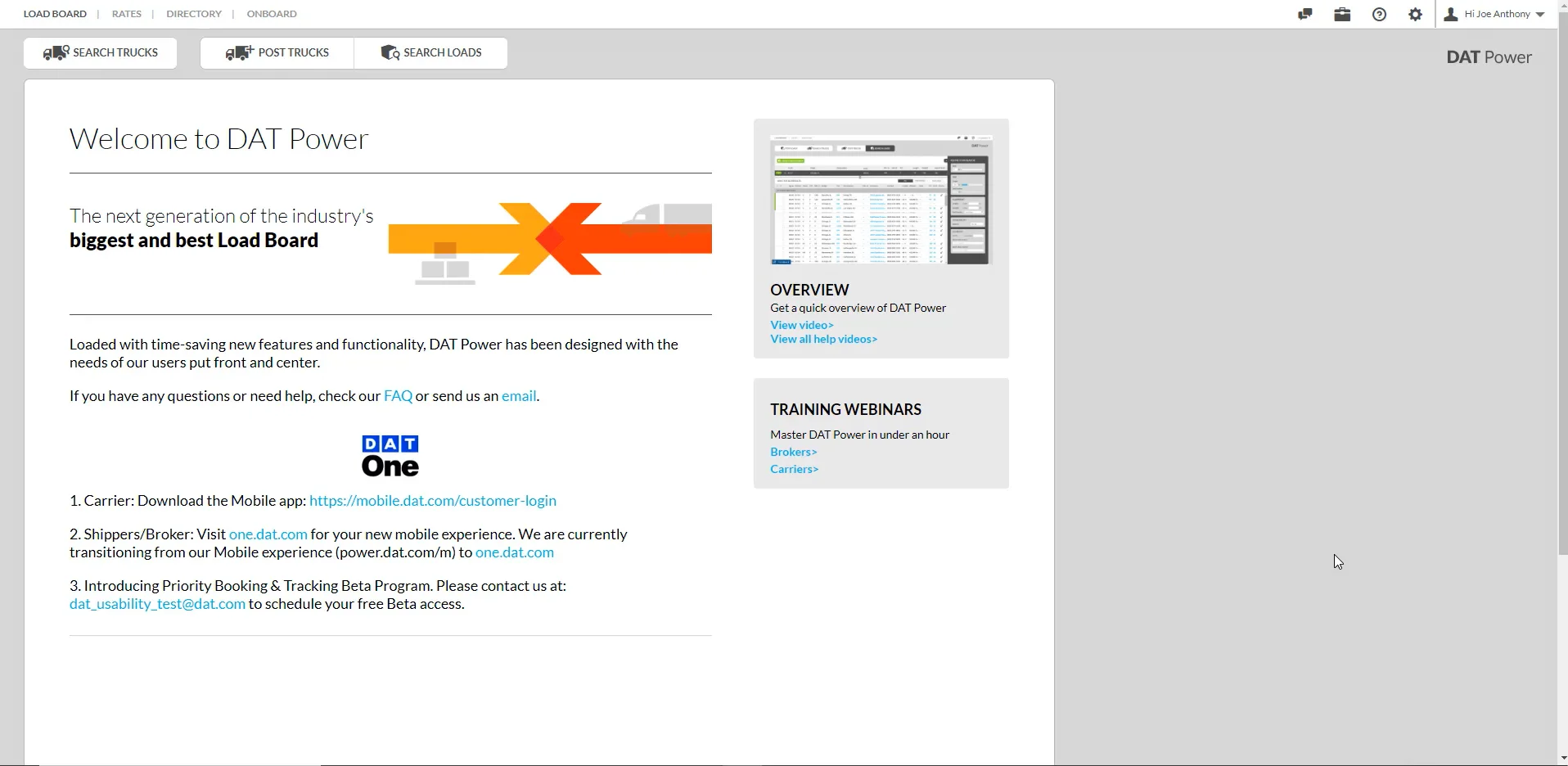 DAT/Load Boards - Script Training on Vimeo