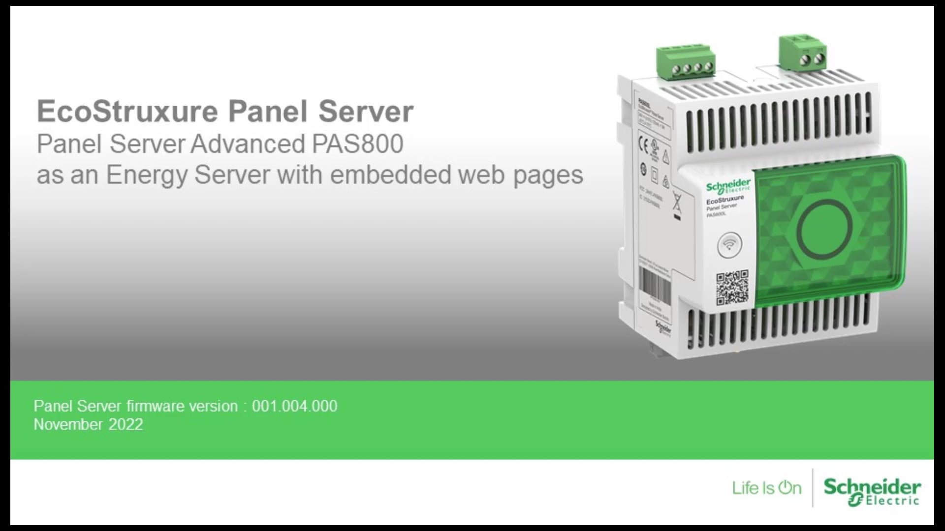 Panel Server video – PAS800 used as a Local Energy Server - Communities