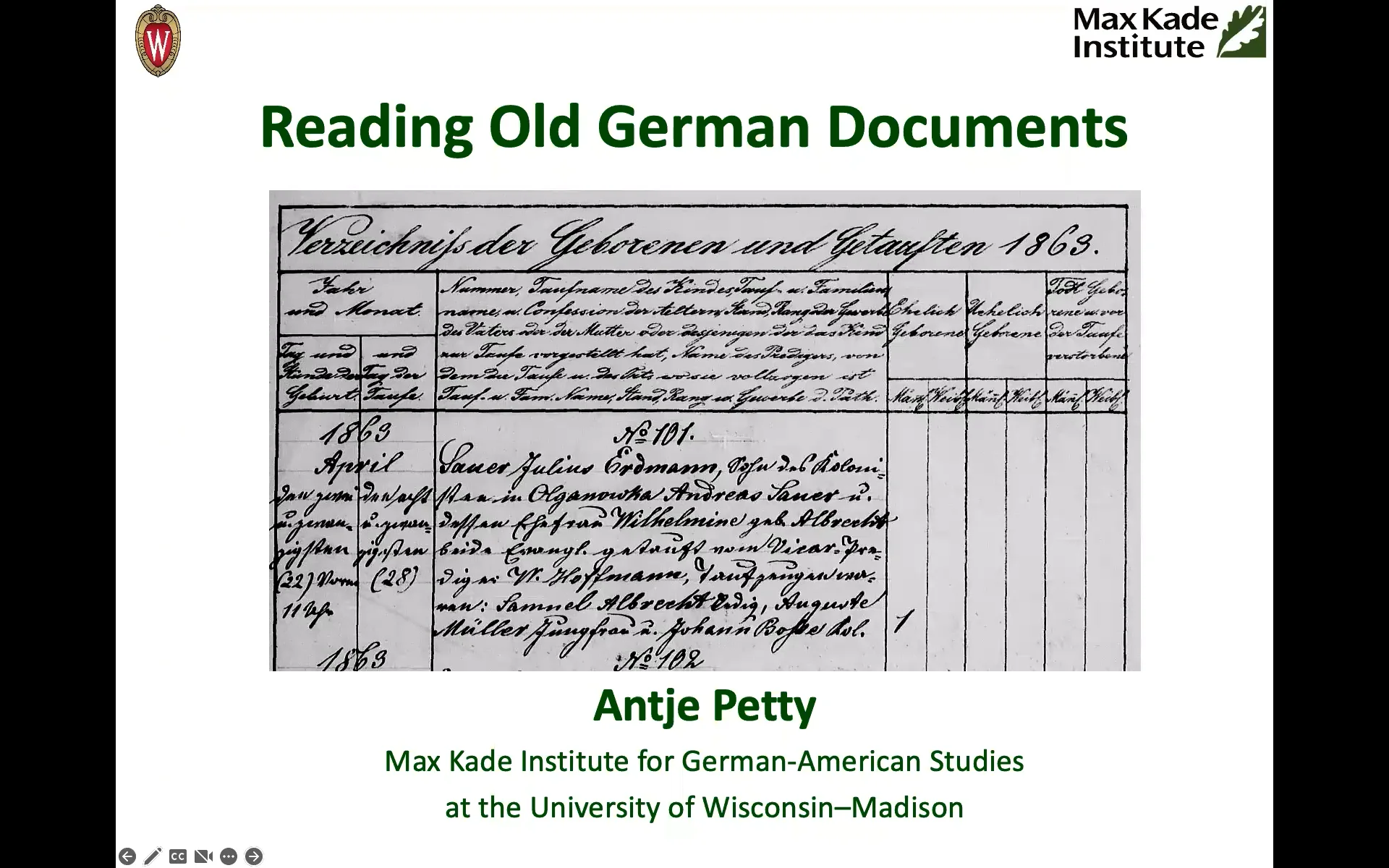 Reading Old German Documents on Vimeo