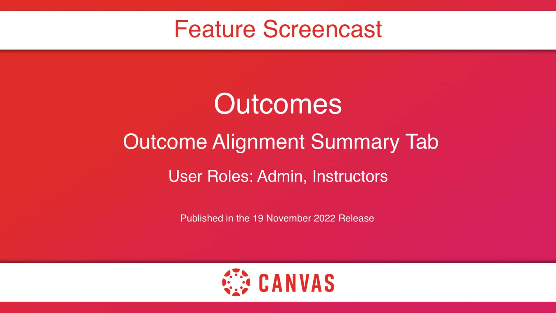 Release Screencast: 2022-11-19 Improved Management Outcomes Alignment ...