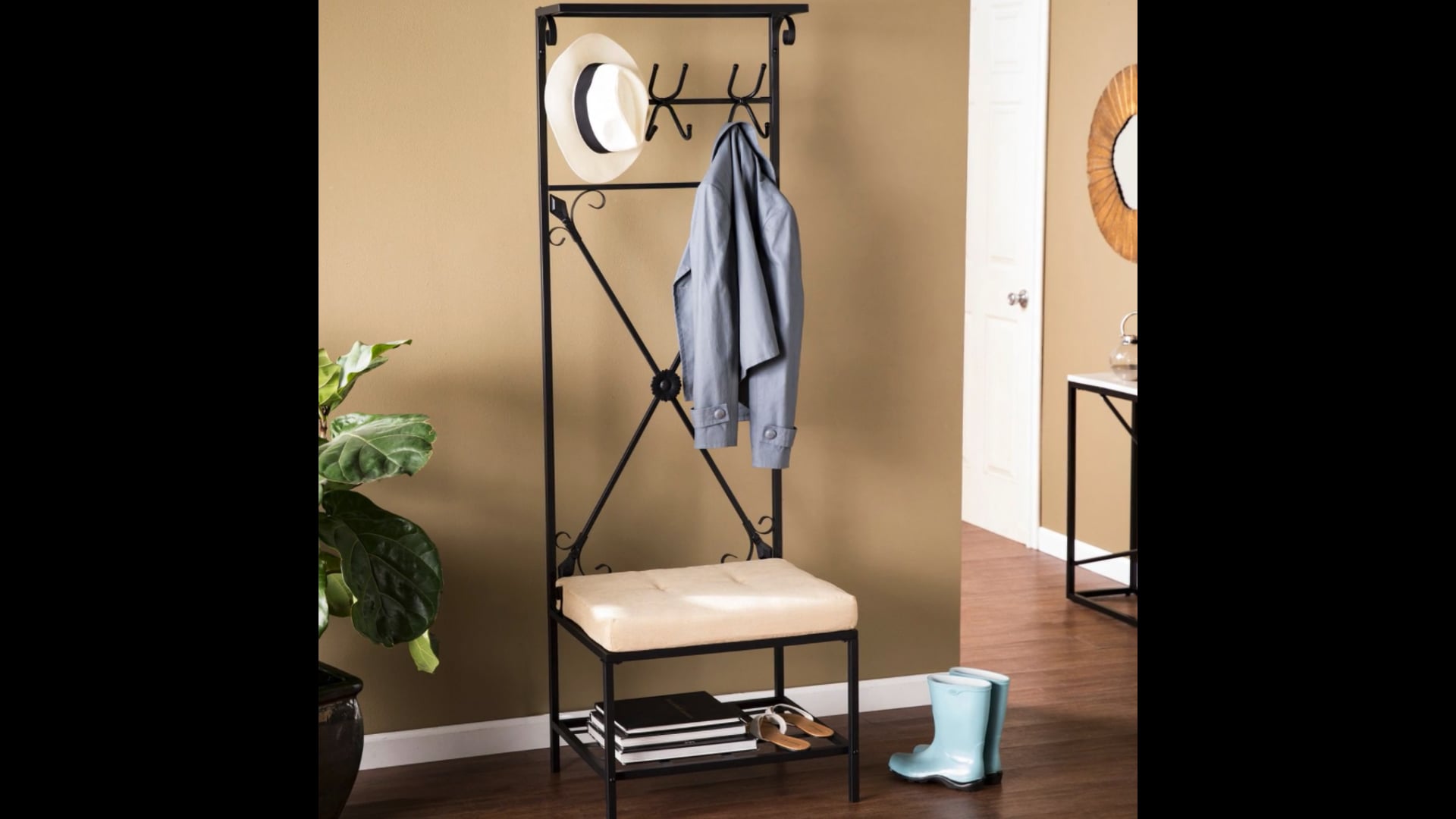 Arnold Entryway Storage Rack/Bench Seat - Transitional - Hall Trees ...