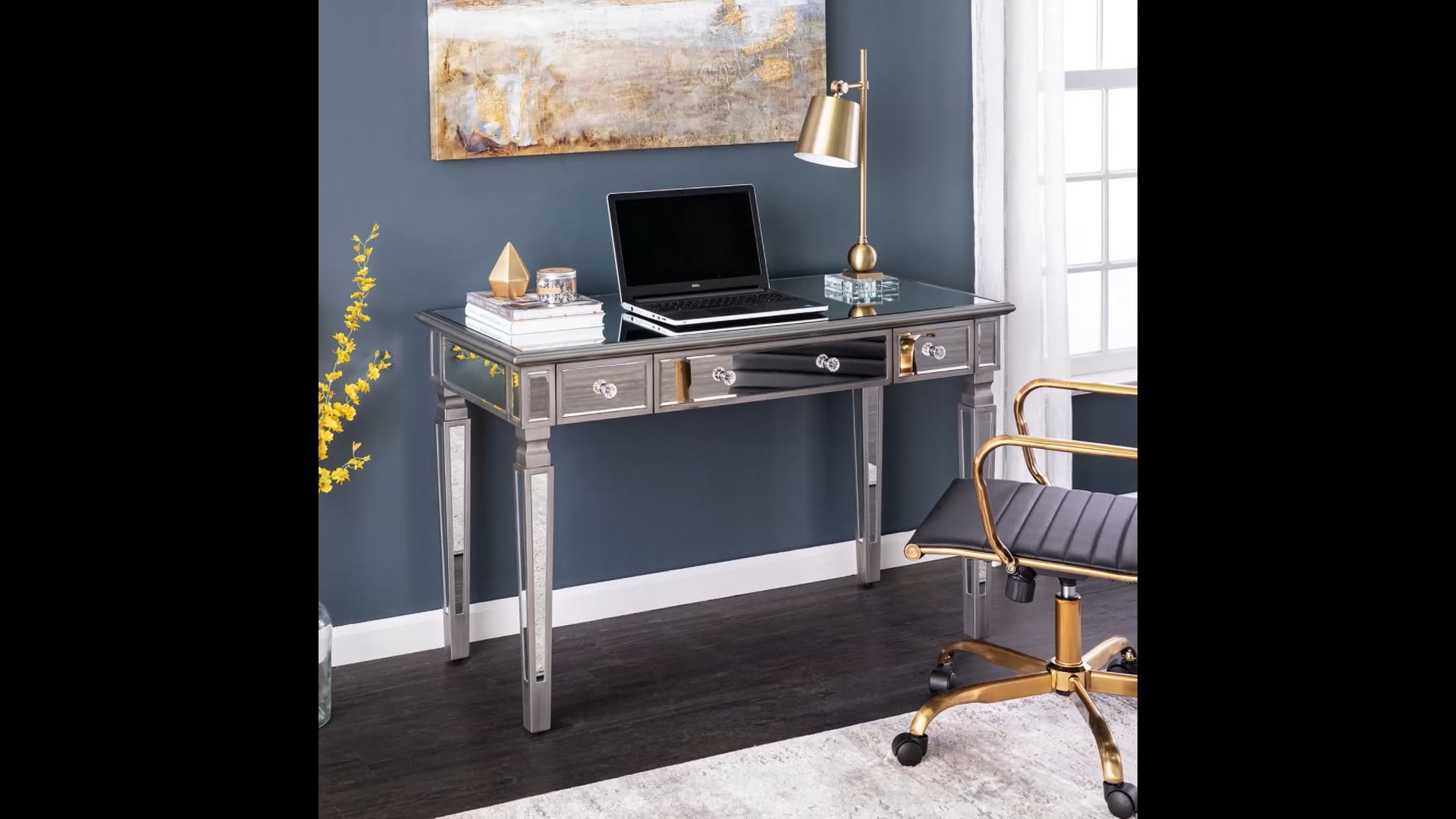 Dahlia Mirrored Writing Desk - Transitional - Desks And Hutches - by ...