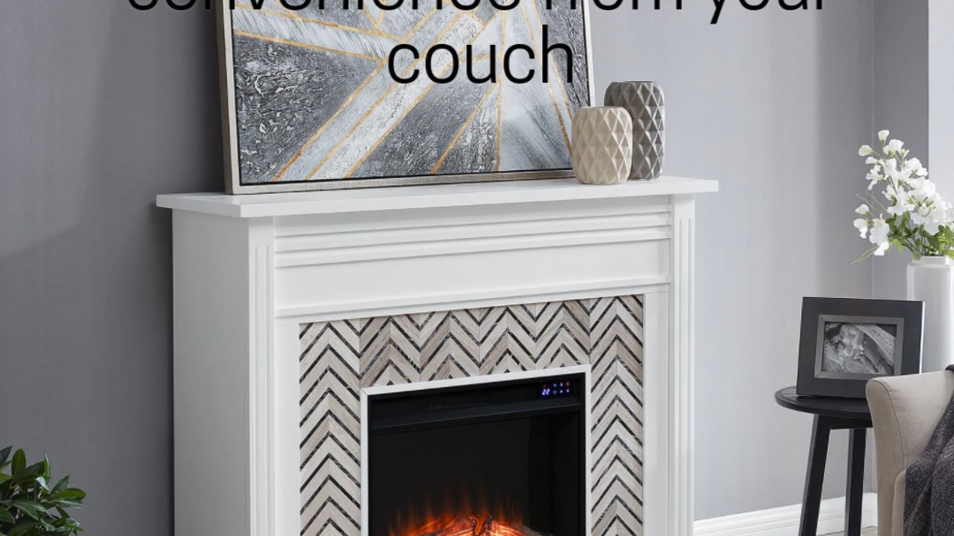 Rosedale Tiled Marble Electric Fireplace - Transitional - Indoor ...
