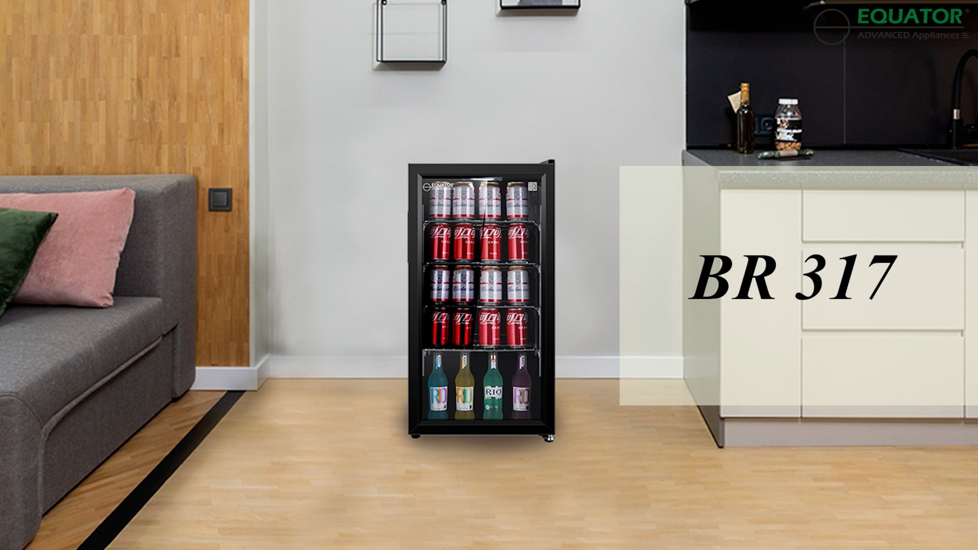 Equator SLIM 18in Freestanding Beverage Refrigerator 3.2 cf 117 cans ...