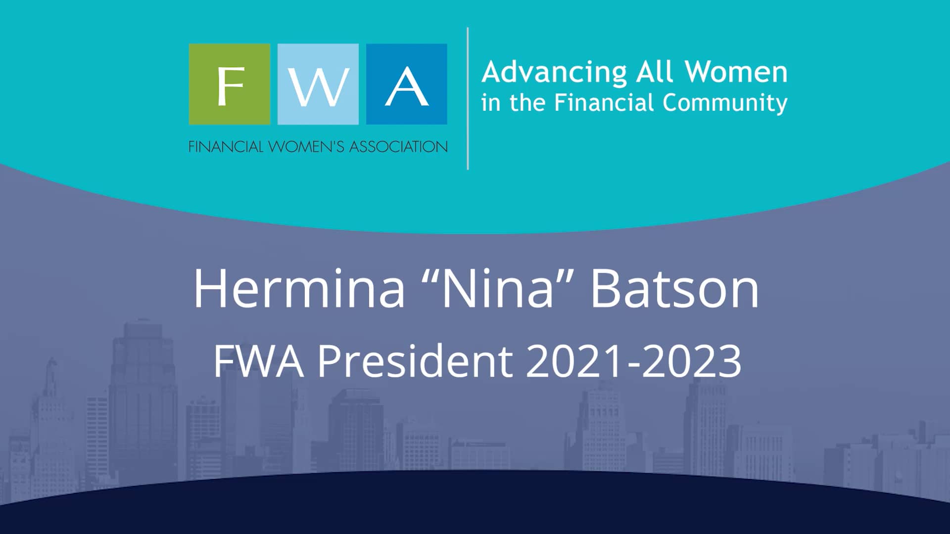Hermina "Nina" Batson, FWA President 2021-2023 on Vimeo