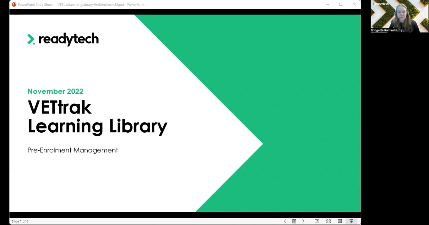 VETtrak Learning Library: Pre-Enrolment Management on Vimeo