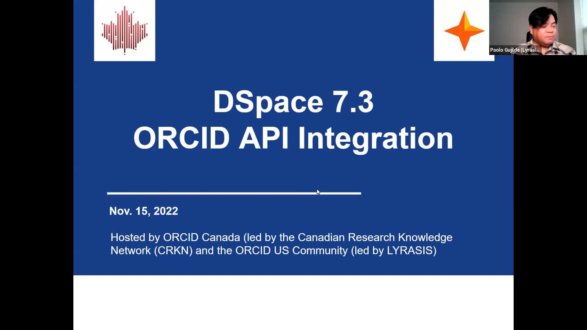 Community Call: DSpace 7.3 ORCID Integration on Vimeo