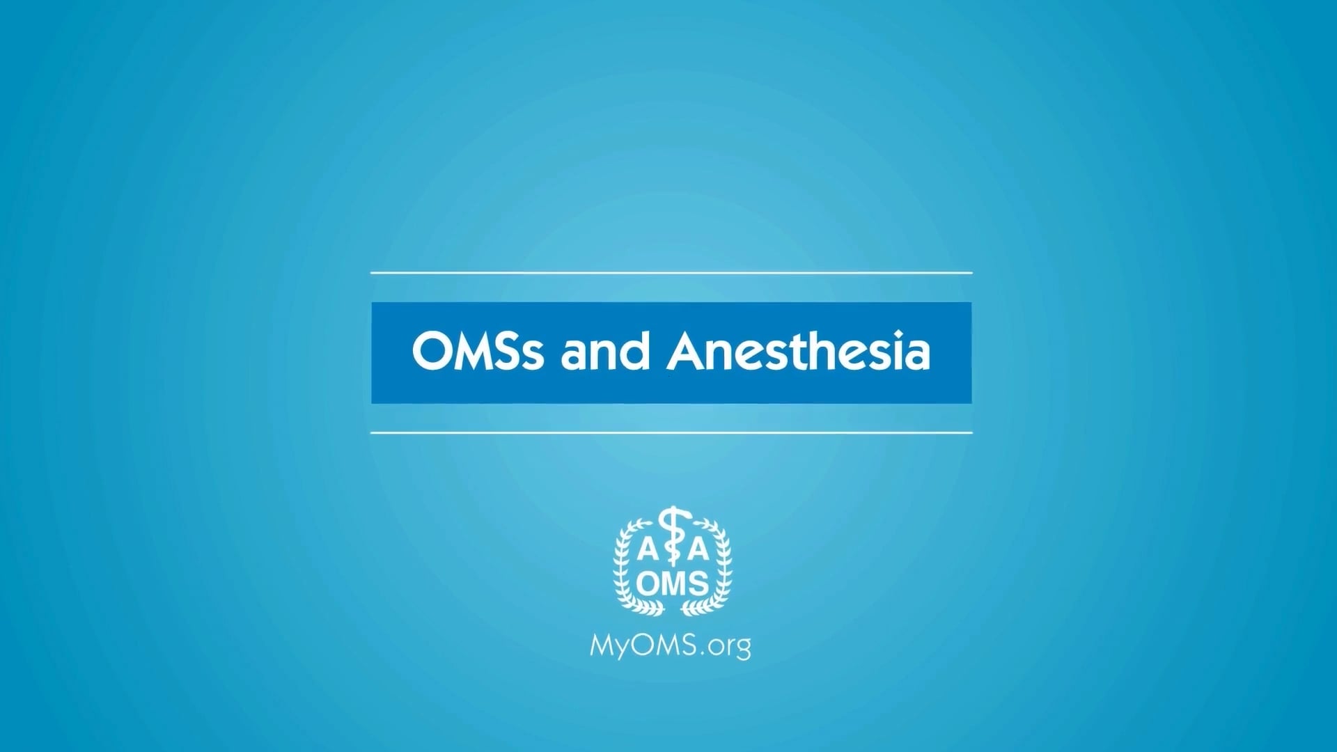 OMSs and Anesthesia | Videos & Movies on Vimeo