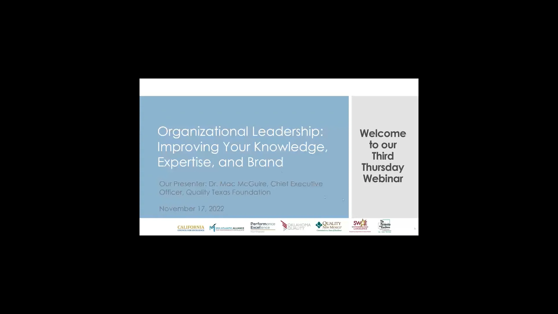 November 2022 Third Thursday Webinar - Organizational Leadership 11-17 ...