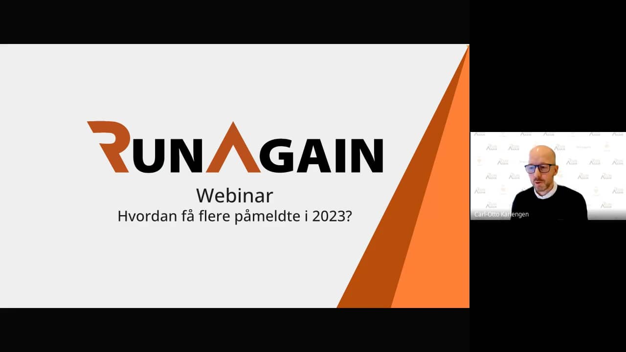 Webinar: Hvordan få flere påmeldte 2023? 17.11.2022, RunAgain on Vimeo