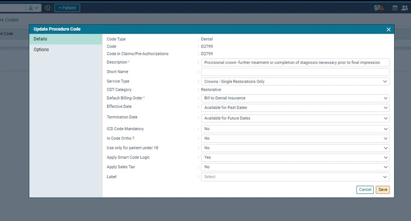 Update Procedure Codes on Vimeo