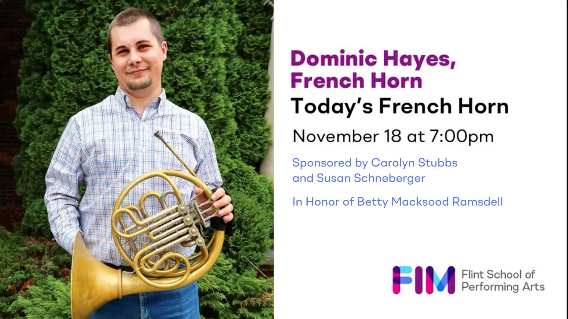 Faculty Concert Series 2022 - Dominic Hayes on Vimeo