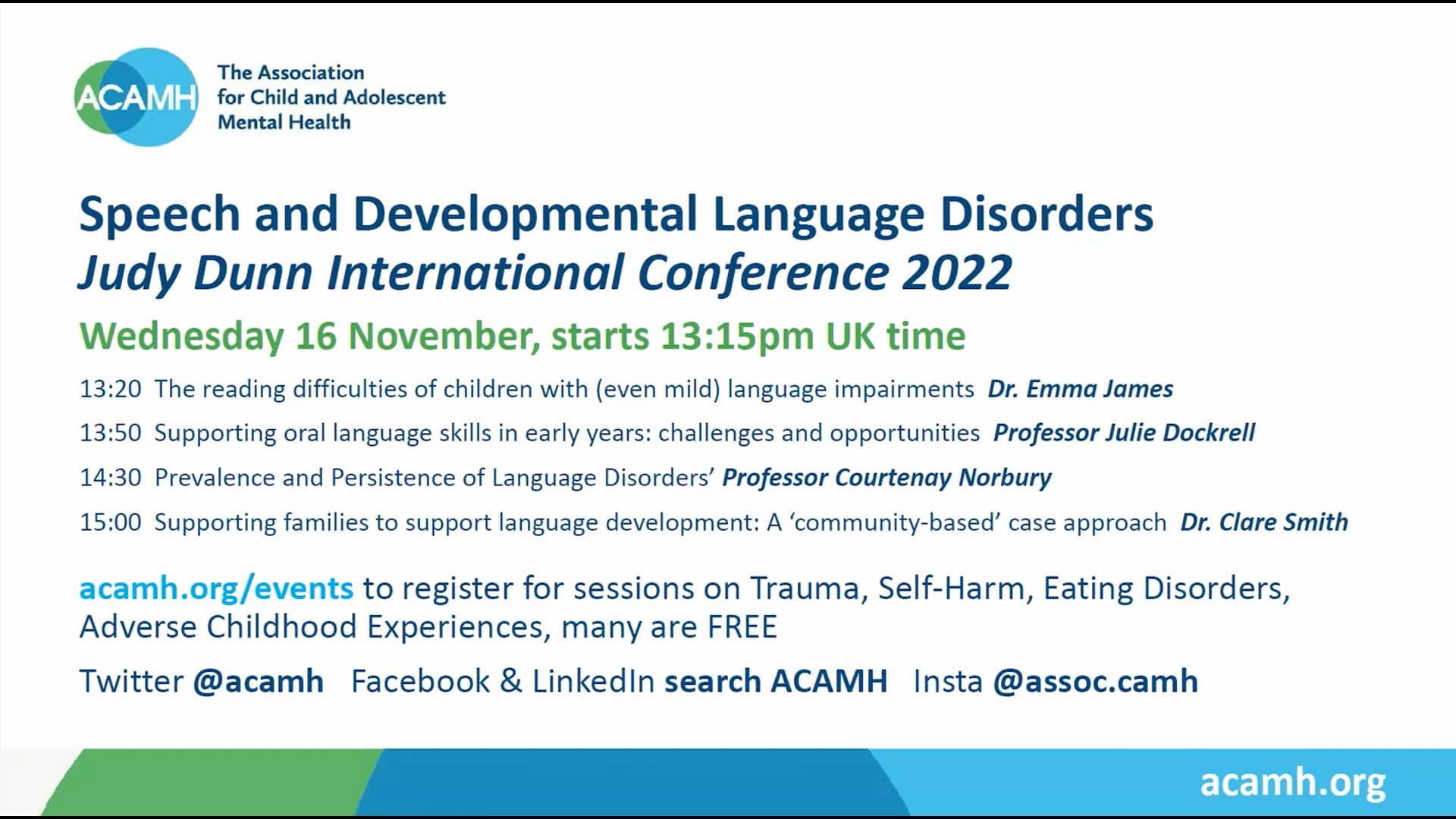 Speech and Developmental Language Disorders- Judy Dunn Conference 2022 ...