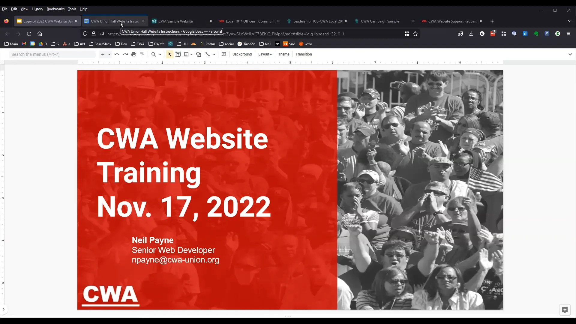 CWA UnionHall Website Training (Nov 2022)