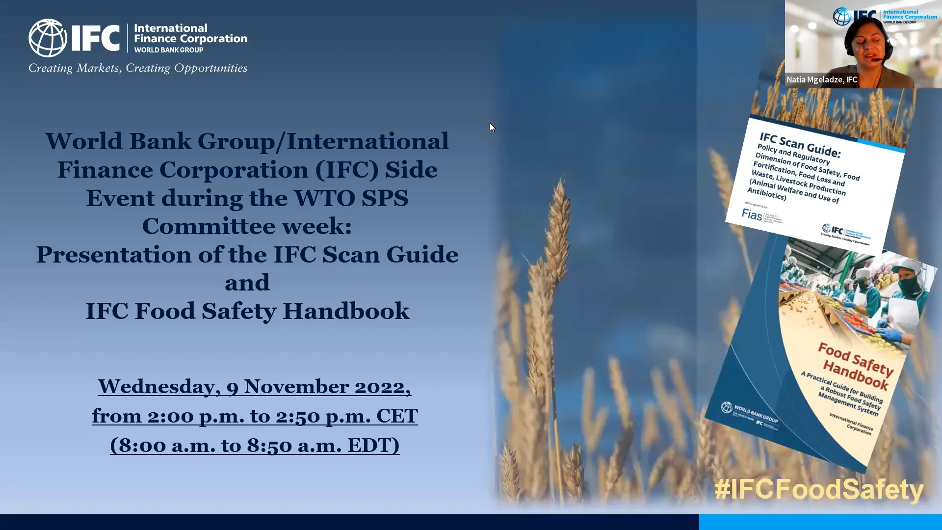 Presentation of the IFC Scan Guide and IFC Food Safety Handbook ...