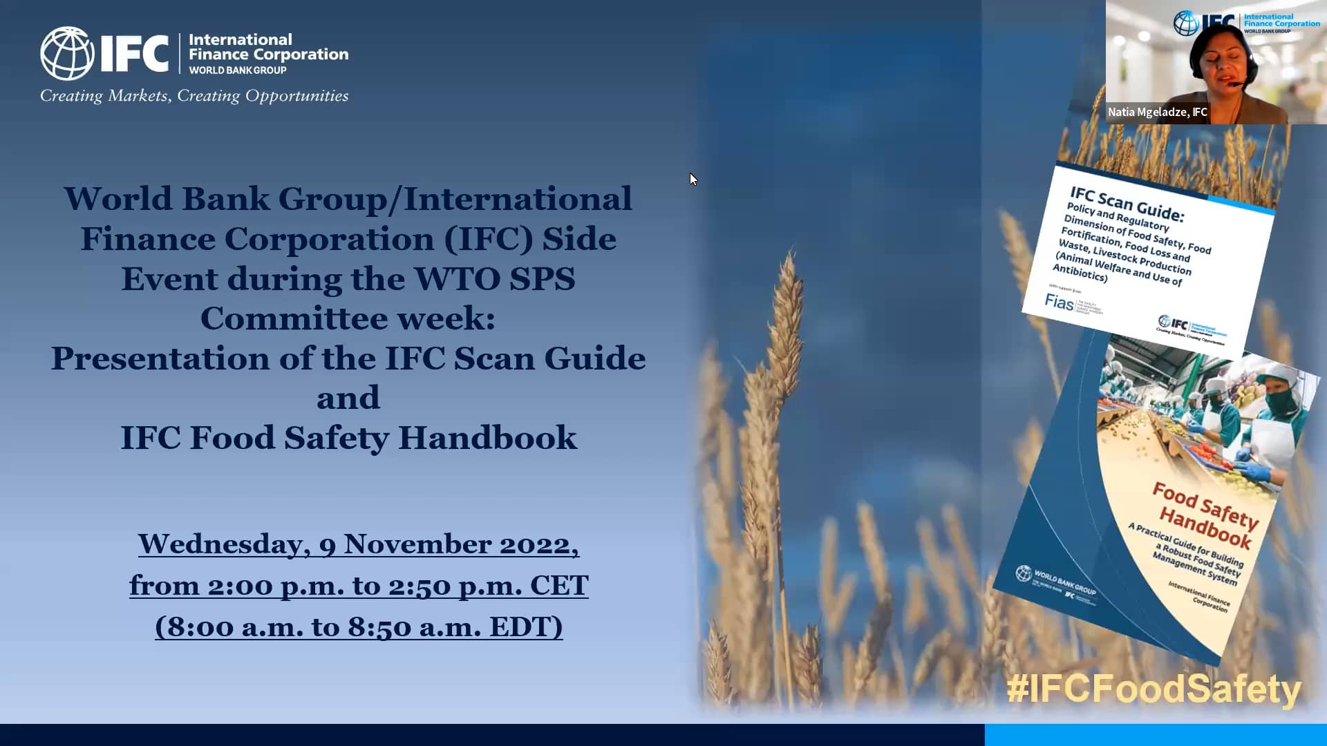 Presentation of the IFC Scan Guide and IFC Food Safety Handbook ...