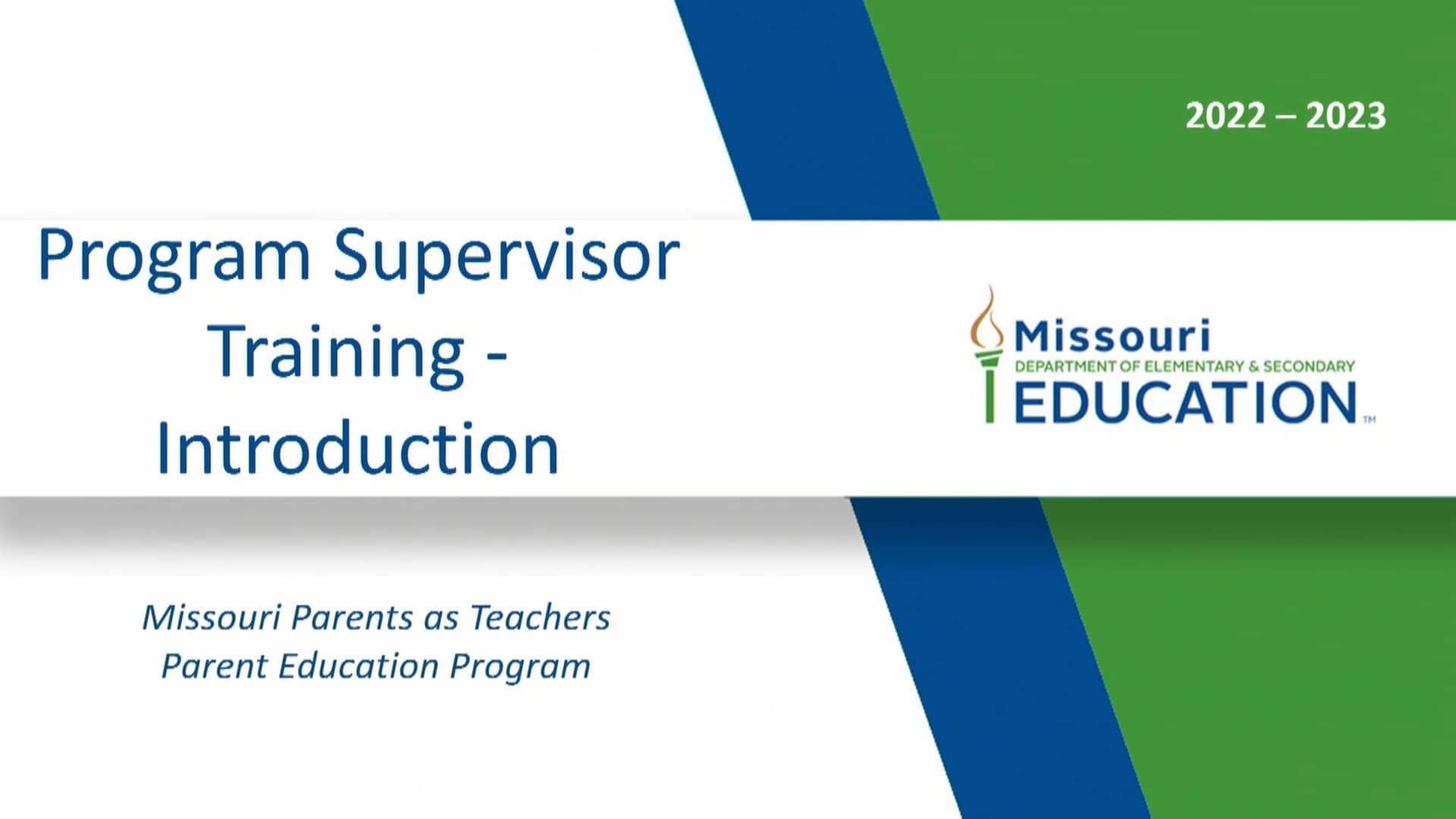 Program Supervisor Training Module 1 on Vimeo
