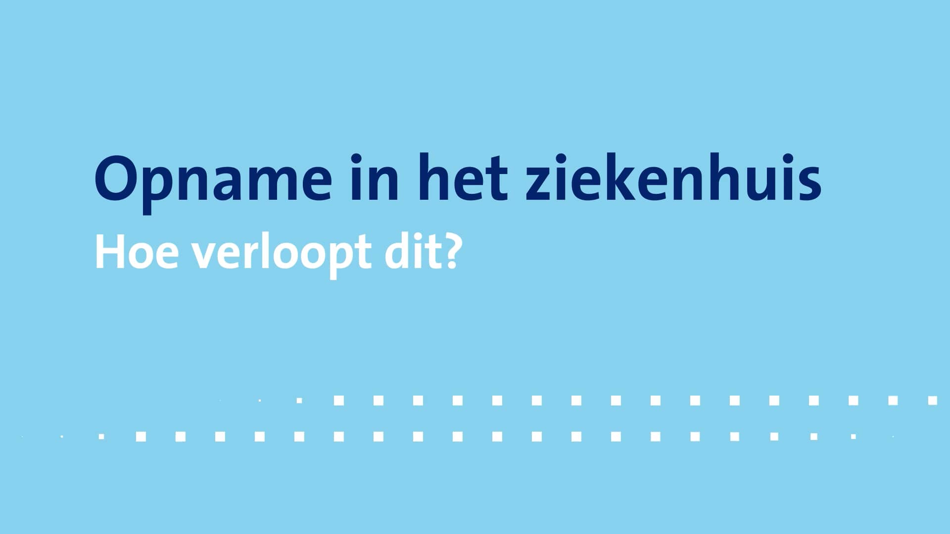 Opname in het Erasmus MC, hoe verloopt dit? on Vimeo