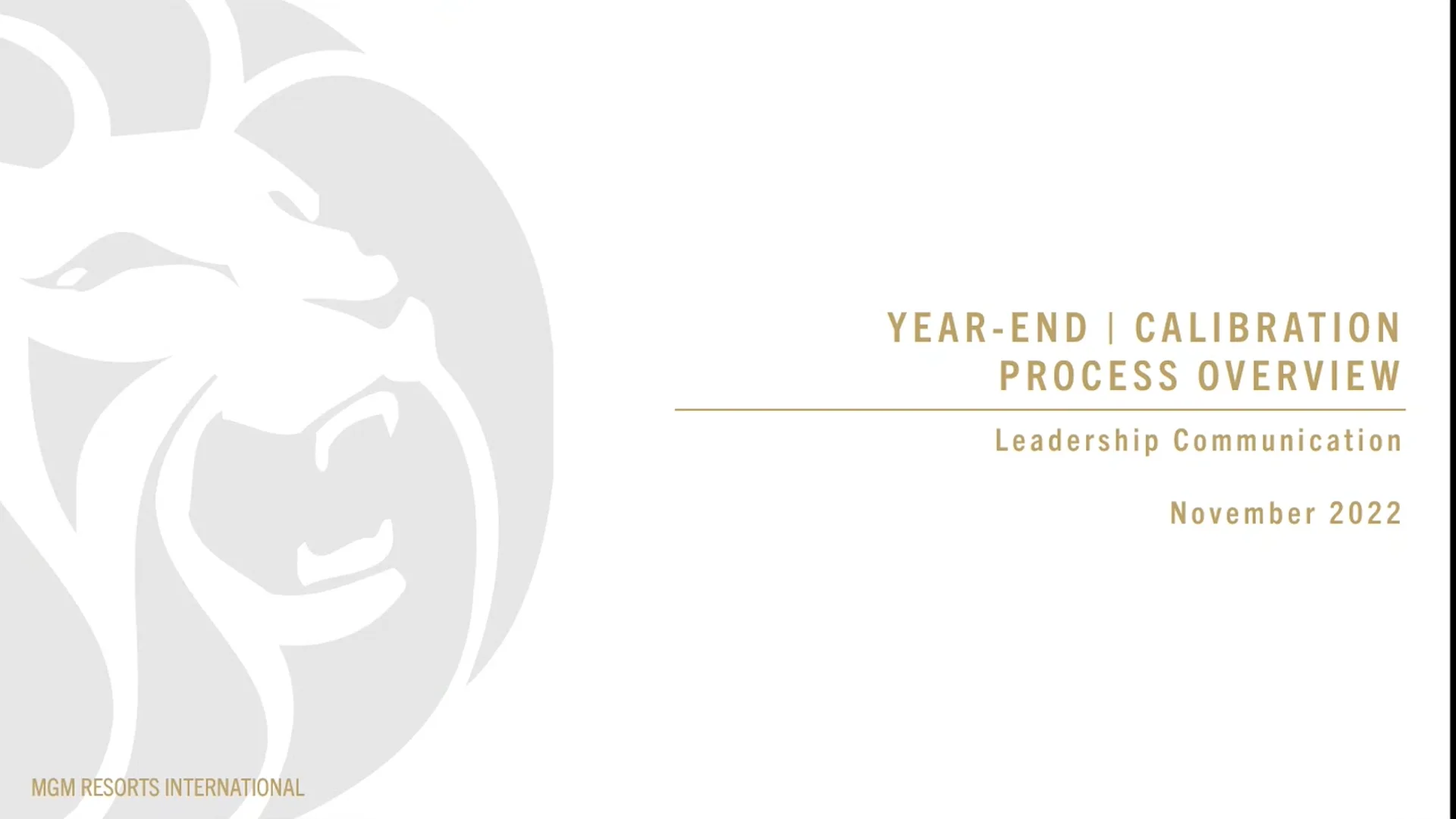 Year-End Calibration Overview on Vimeo