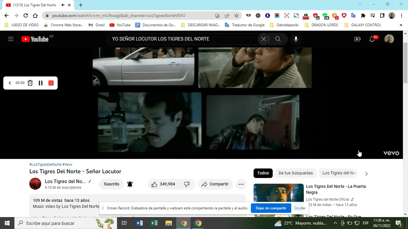 SEÑOR LOCUTOR LOS TIGRES DEL NORTE LETRA New Recording - 26/11/2022, 11 ...