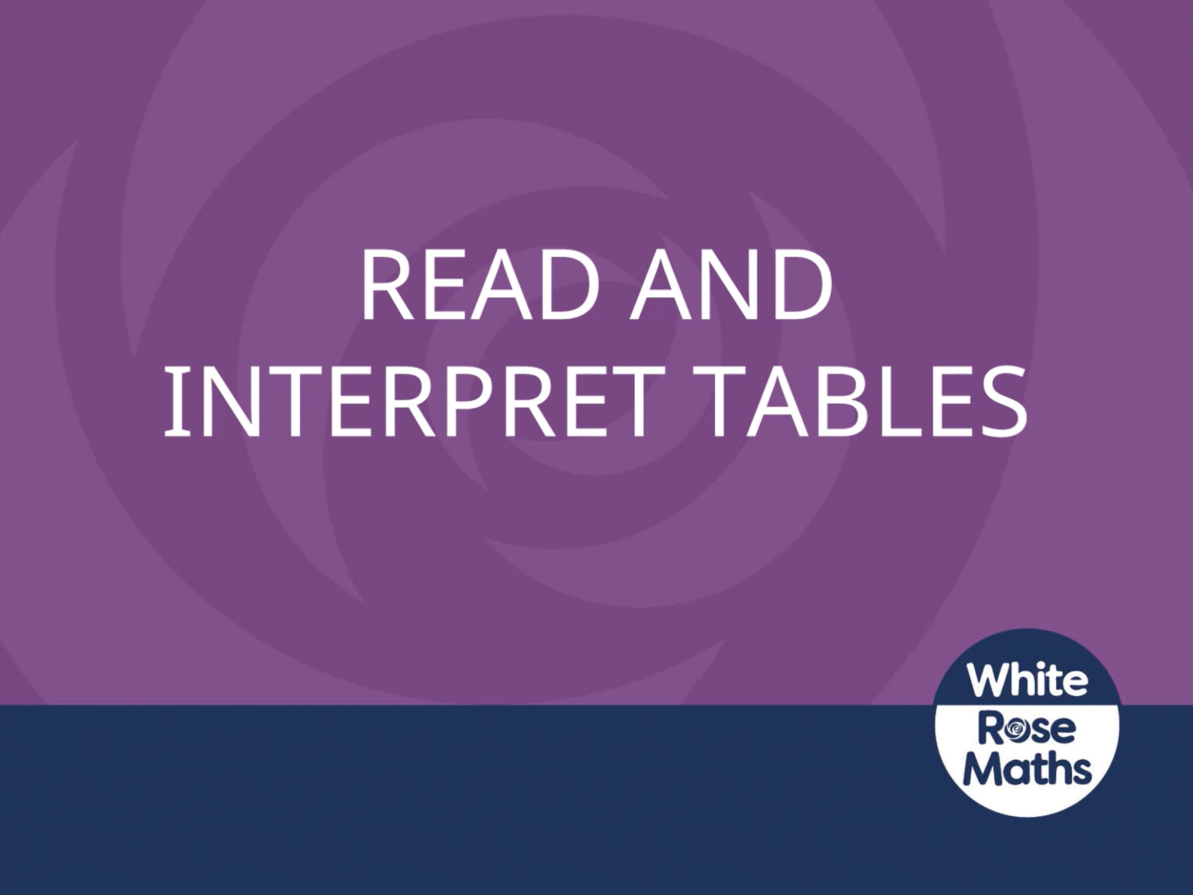 Y5 Spring Block 5 TS3 Read and interpret tables