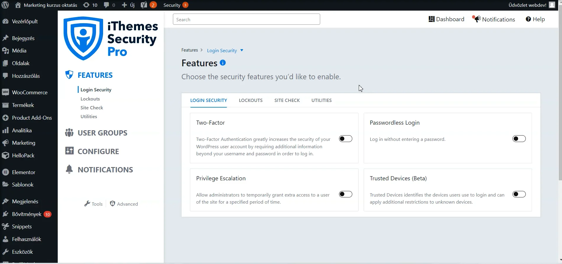 iThemes Security Pro - Belépési link elrejtése és egyéb biztonsági ...