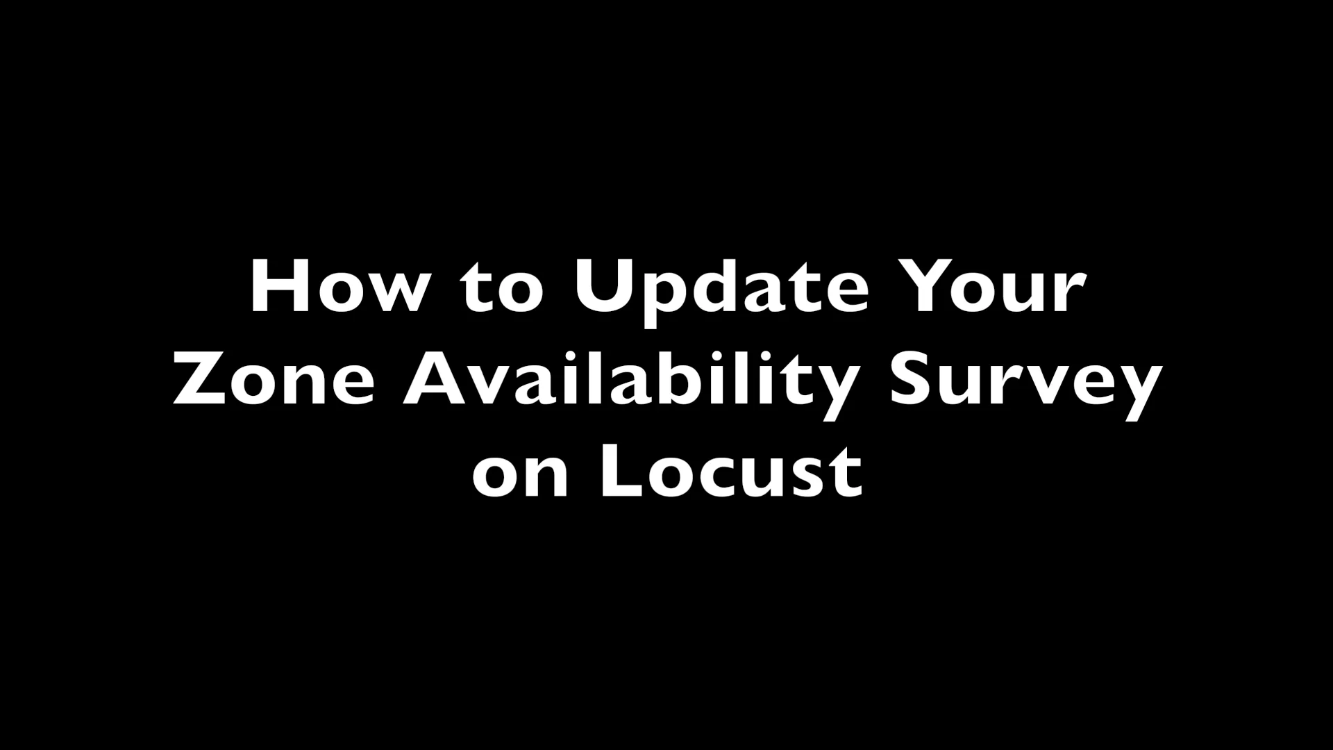How to Update Your Zone Availability Survey