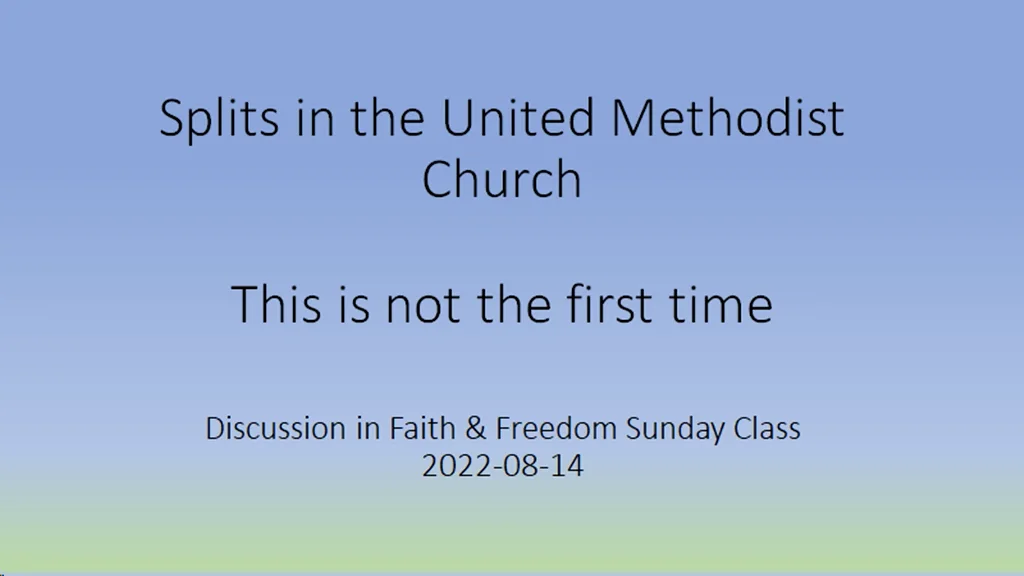 Jim Johnson - History of United Methodist Church Splinters on Vimeo