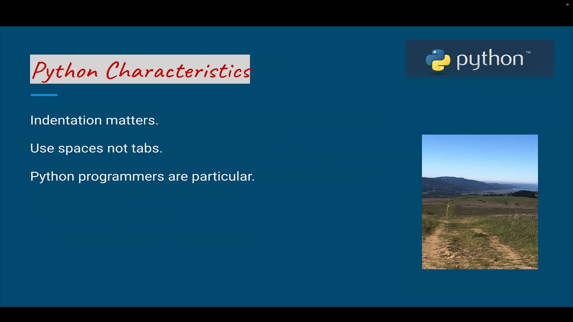 Learning Python - Week1 / Python Characteristics on Vimeo