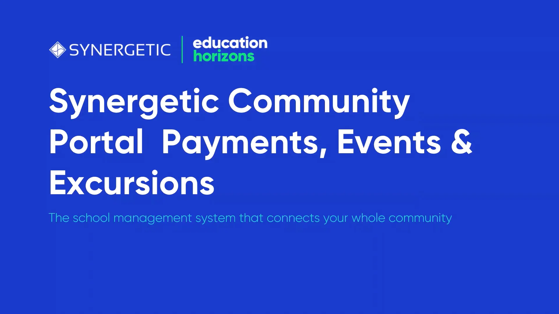 Synergetic Community Portal Payments Events and Excursions on Vimeo