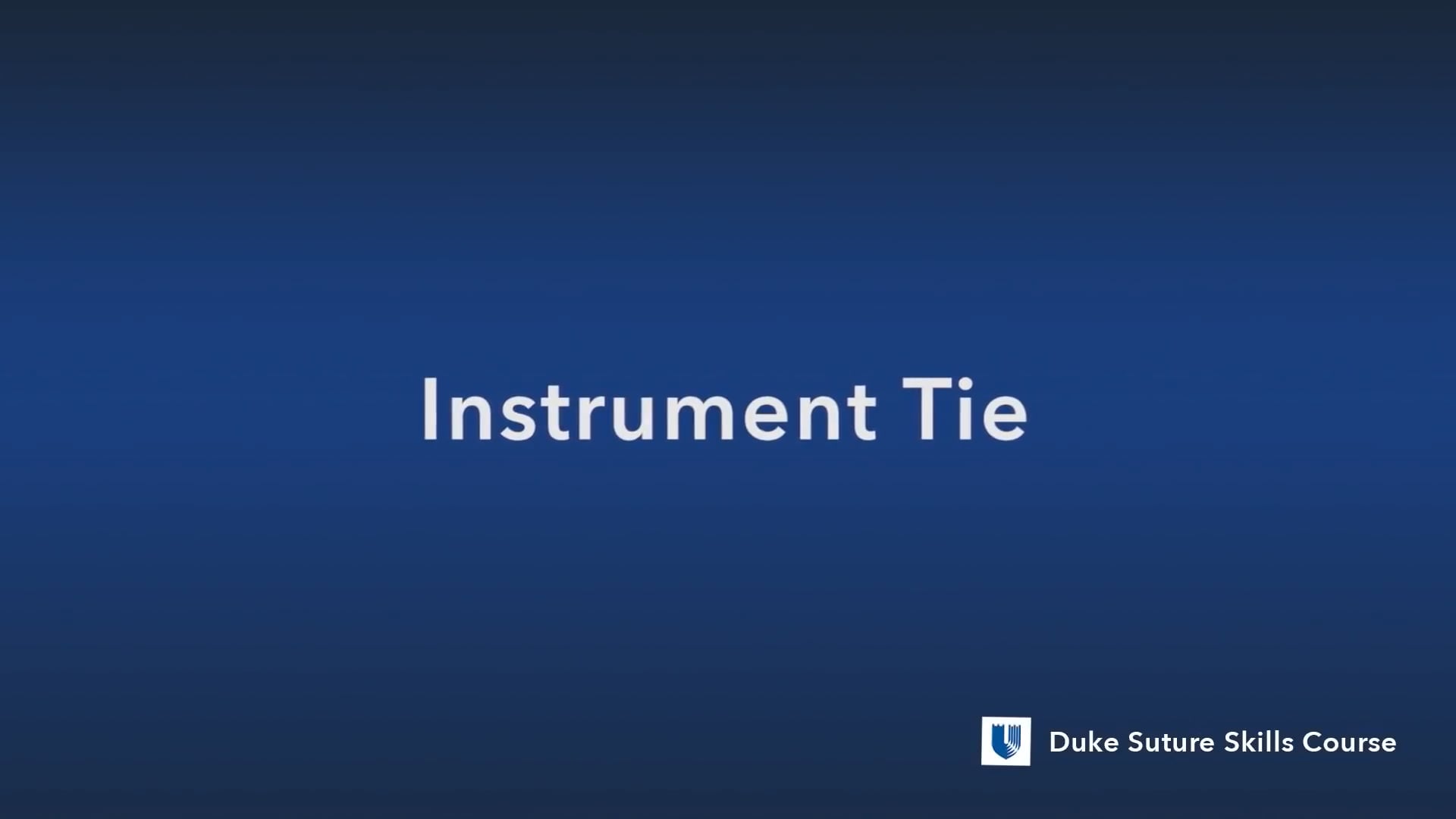 Instrument Tie and Square Knot - Learn Suture Techniques on Vimeo