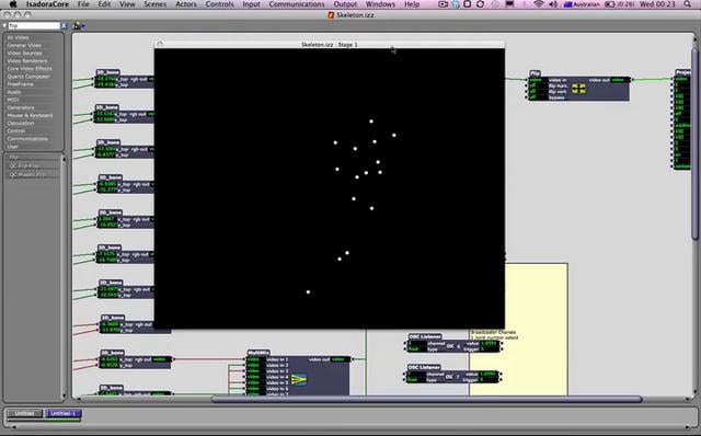 Isadora+Kinect skeleton data input on Vimeo