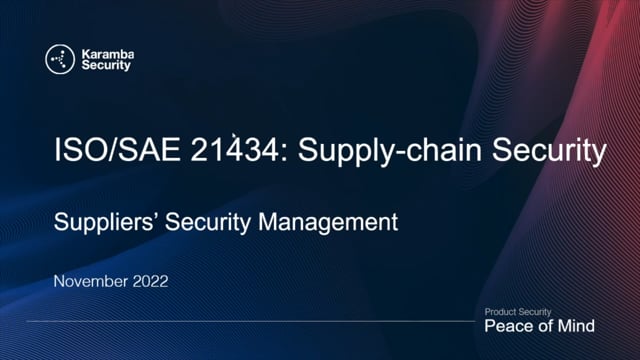 Supply chain security management with ISO/SAE 21434 compliance - Mobex