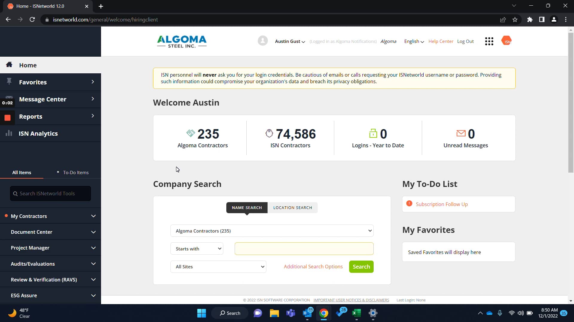 Algoma - ISNetworld Training Video 12.1.22.mp4 on Vimeo