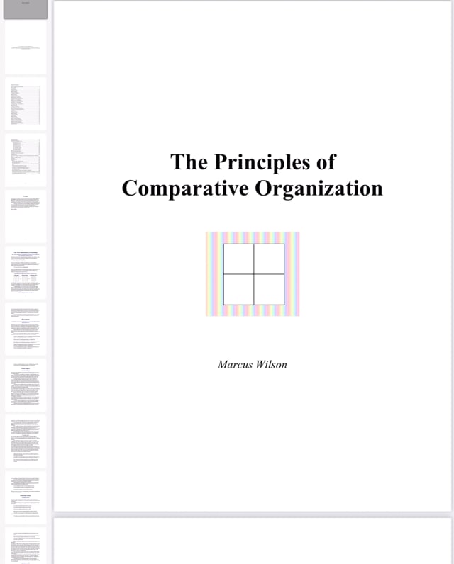 The Principles of Comparative Organization