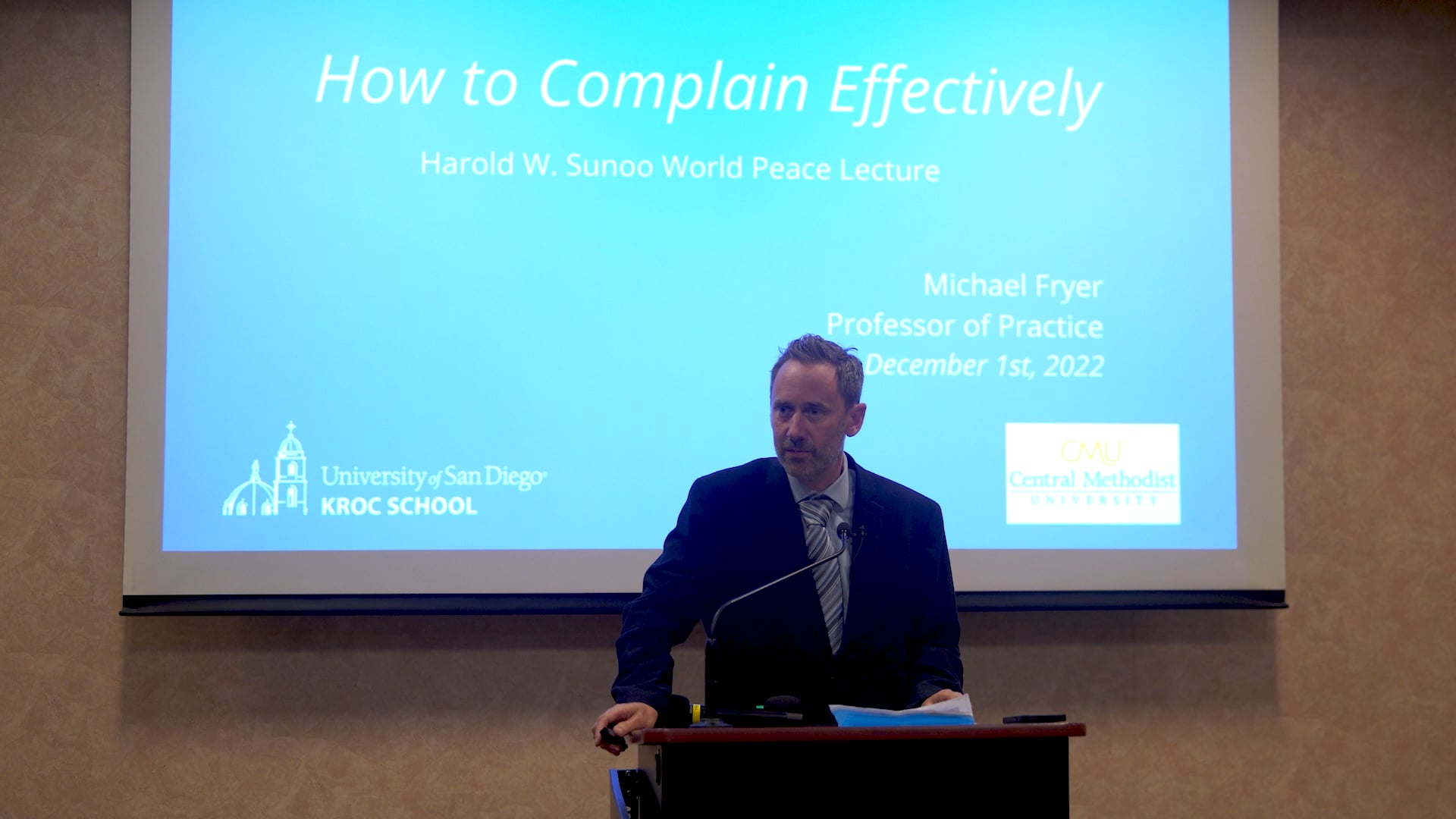 Michael Fryer “How To Complain Effectively” - 2022 Dr. Harold W. Sunoo ...