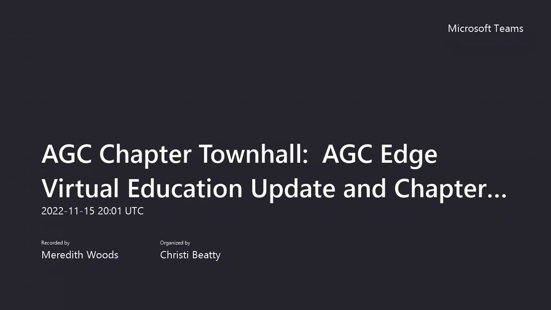 AGC Chapter Townhall_ AGC Edge Virtual Education Update and Chapter ...