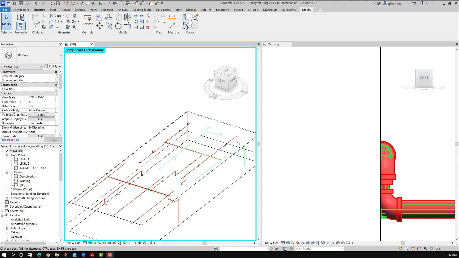 Revit 2023 - Hand to Hand with Fire Protection Part 3 Sloped Pipe.mp4 ...