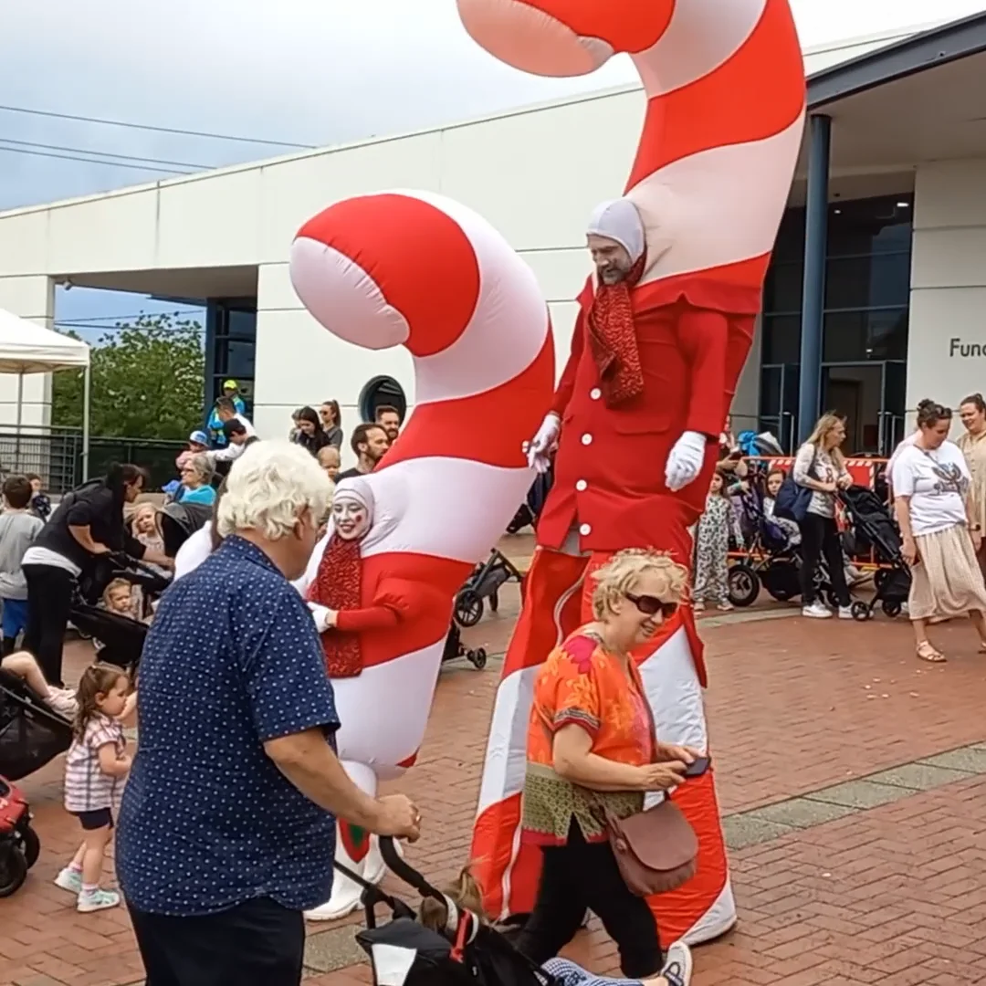 Giant Candy Canes at Frankston Festival of Lights 2022 outside for ...