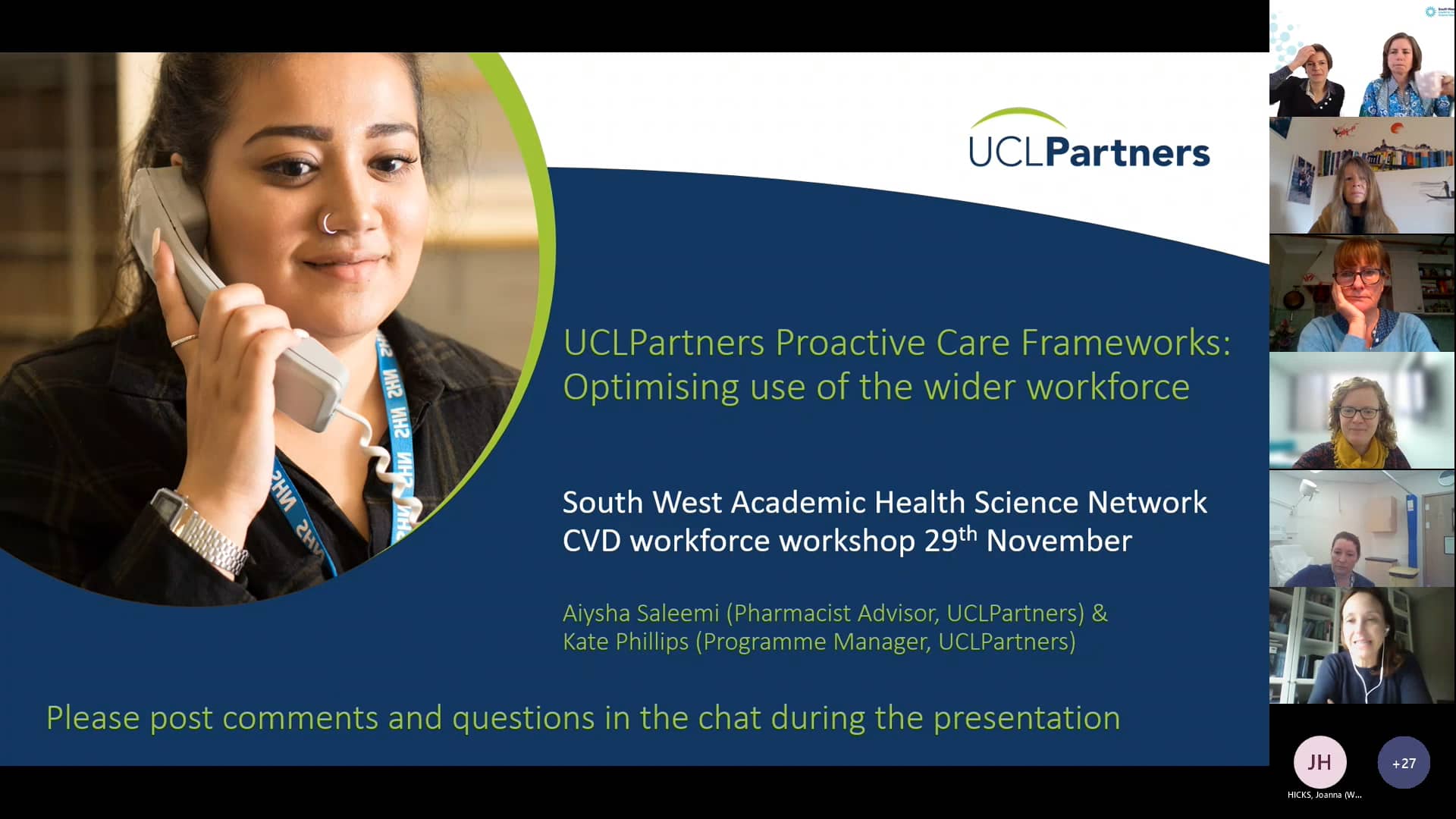 UCLPartners Proactive Care Frameworks: Optimising use of the wider workforce on Vimeo