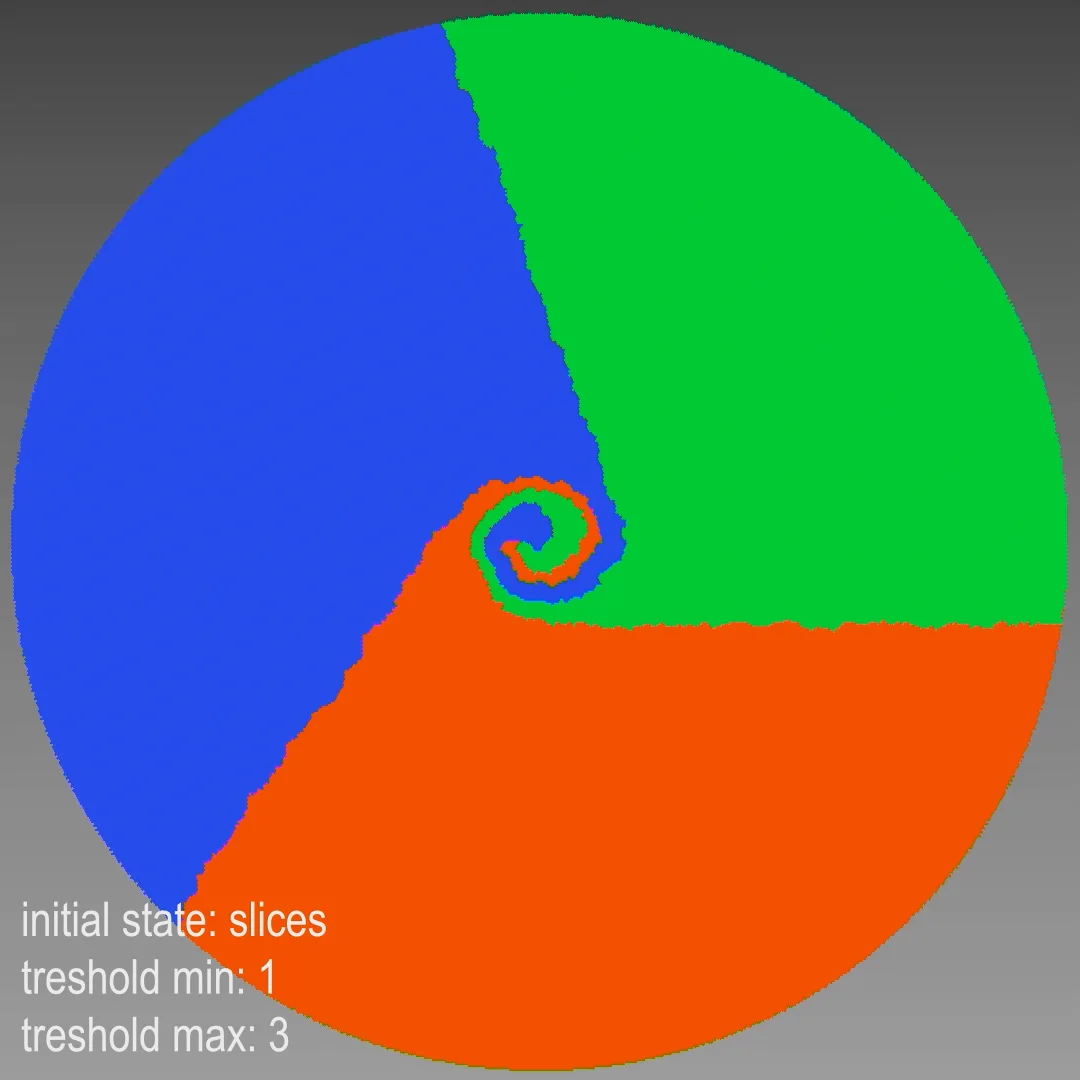 TyFlow "Rock Paper Scissors" cellular automata. on Vimeo
