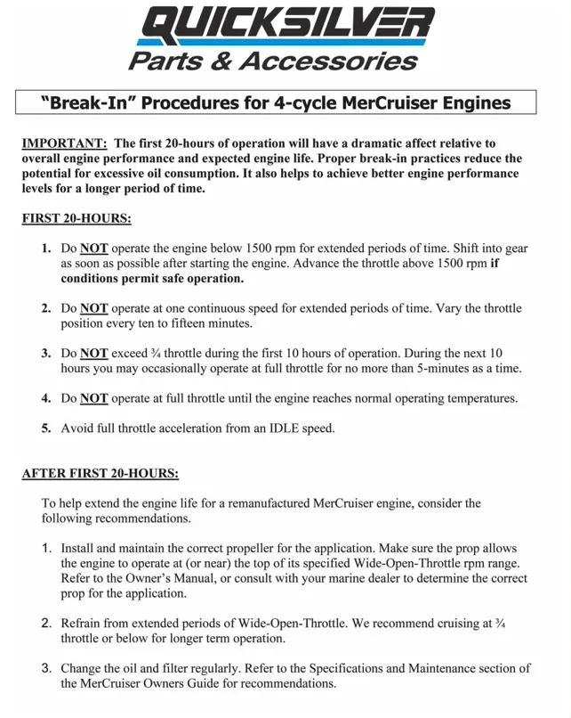 Engine Break In Procedure.mp4 on Vimeo